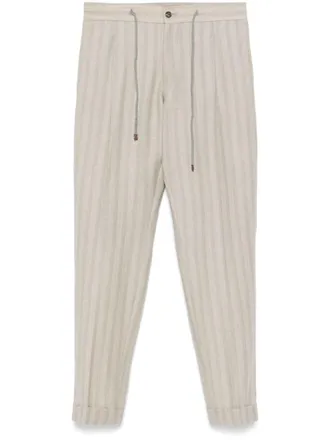 Barba pantalon chino &agrave; motif de chevrons - Tons neutres