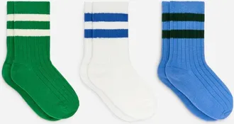 Arket Gerippte Socken 3er-Pack -Blau
