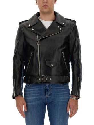 Alexander McQueen Leather Biker Jacket - Black