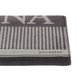 Schiesser Frottier Saunatuch Rom | garngef&auml;rbt, weich, saugstark | 100% Baumwolle | Oeko-Tex Zertifiziert | 75x200 cm | Dunkelgrau | Anthrazit