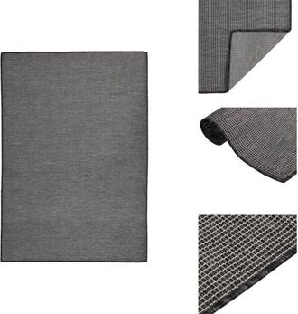vidaXL Vidaxl - Outdoor-Teppich Flachgewebe 160x230 cm Grau - Au&szlig;enbereich - Terrassen&uuml;berdachung - Balkon - Wetterfest - UV-Schutz
