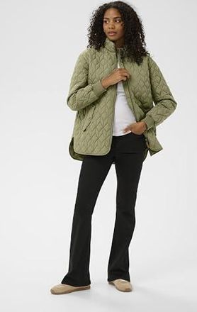 Kaffe Womens Jacket Quilted High Neck Regular Fit Below Hip Length Zipper