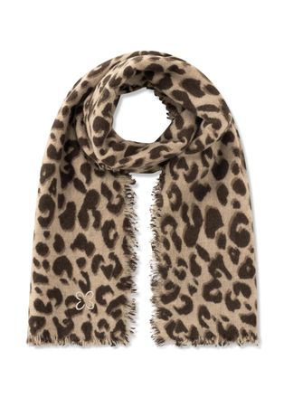 Codello Schal aus Woll-Kaschmir-Mischung mit Leo-Print Farbe beige