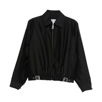 Loewe Wool & Silk Belt Jacket - - Jackets - Damen - Schwarzk - 2XS