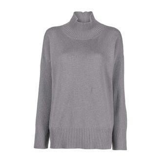 Lorena Antoniazzi Grauer Cashmere Rollkragen Strickpullover - - Knitwear - Damen - Grau - 2XL