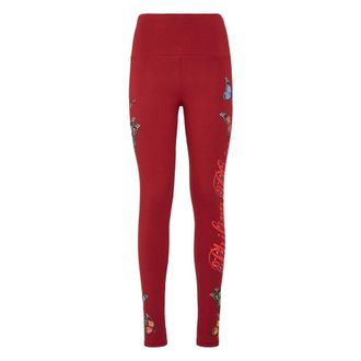 Philipp Plein Femme, Pantalons, Brun, Taille: 38 FR Jogging Leggings Butterfly
