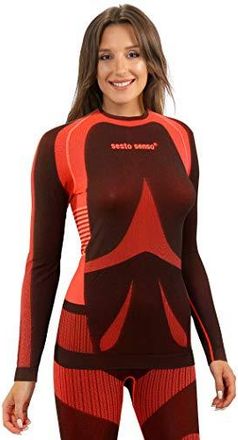Sesto Senso Femme sous-V&ecirc;tement Fonctionnel Maillot de Corps &agrave; Manches Longues Couche de Base S Rose