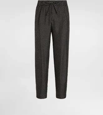 Dolce & Gabbana Hose Aus Seidentwill Mit Polka-dot-print - Mann Hosen Und Shorts Mehrfarbig 52