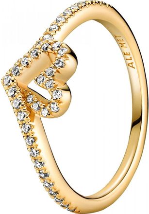 Pandora SHINE Ring Timeless Glitzerndes Herz 14k gelbvergoldet, Zirkonia 169302C01 52