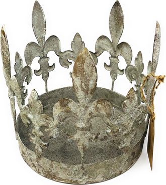 Vintage Nostalgie Pflanztopf Fleur de Lys grau antik Optik 13 x 13 cm