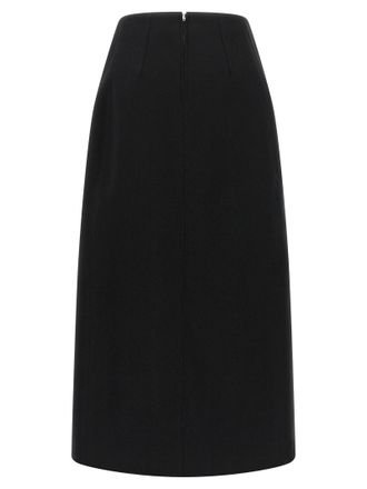 Jil Sander Virgin Wool Midi Skirt - Black