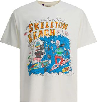 Gallery Dept. Homme, Tops, Blanc, Taille: XL T-shirt graphique Skeleton Beach Surf