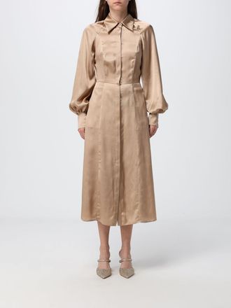 Crida Milano Midi-Hemdblusenkleid Windsor aus Satin mit langen &Auml;rmeln