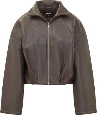 Rotate Rotate Birger Christensen, Femme, Vestes, Brun, Taille: 38 FR Veste en cuir