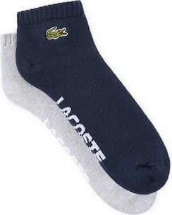 Lacoste Lot de deux paires de chaussettes basses en coton m&eacute;lang&eacute;