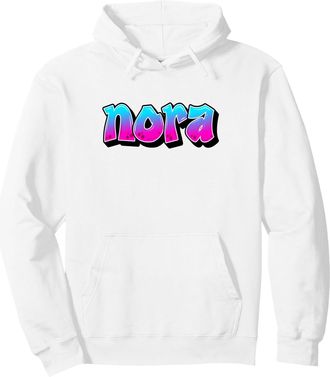 BDAZ Nora Graffiti Personalisierter Name Blau Rosa Frauen M&auml;dchen Pullover Hoodie