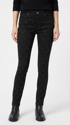 MAC Broeken Skinny-fit-Jeans MAC DREAM SKINNY chain glitter, Damen, Gr. 36, L&auml;nge 32, schwarz (schwarz, schwarz), Denim/Jeans, Obermaterial: 83% Baumwolle, 15% Po