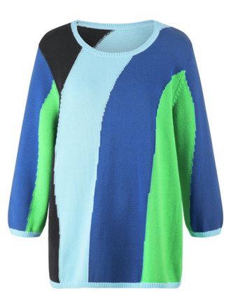 Emilia Lay Rundhals-Pullover 3/4-Arm Emilia Lay blau