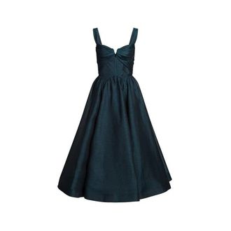 Zimmermann Robe midi drap&eacute;e Rebellion en lin et soie