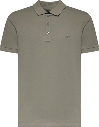 Fay Homme, Tops, Gris, Taille: 2XL Polo Collar Piquet Str. Bicolor