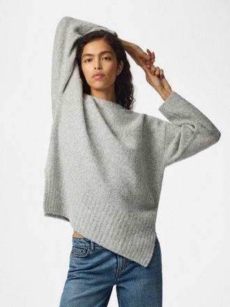Pieces Strickpullover PCTINA LS O-NECK KNIT NOOS Materialmix