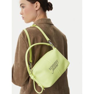 Tommy Jeans Handtasche Tommy Jeans Metal Logo Crossbody Camera Bag AW0AW18470 Gr&uuml;n