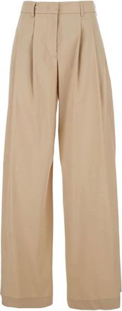 Pla&icirc;n Plain, Femme, Pantalons, Beige, Taille: 38 FR Pantalon Jambe Large