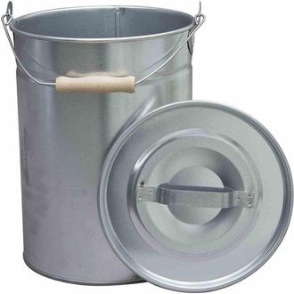 HG H.G. 1063-64 Ascheeimer mit Deckel, verzinkt 16 L