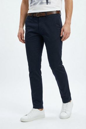 Jack & Jones Chinohose JACK & JONES JPSTMARCO ADAM BELTED CHINO, Herren, Gr. 30, L&auml;nge 34, schwarz navy, Web, Obermaterial: 98% Baumwolle, 2% Elasthan, unifarben, 