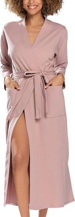 DKaren Damen Bademantel Frottee Ohne Kapuze Melisa Clothes, Light Pink, XXL EU