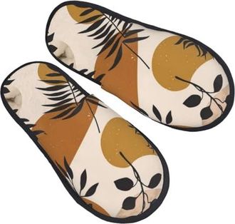 Generic Pantoufle Maison Fleur Boh&egrave;me Jaune Chaudes Pantoufles Unique Chaussons Maison Antid&eacute;rapantes Hiver Chaussures Chaudes Pour Camping Maison Chambre M