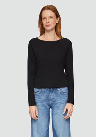 s.Oliver Langarmshirt T-Shirt Langarmshirt mit Flammgarnstruktur und Raglanärmeln