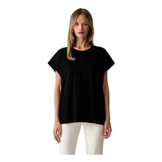Patrizia Pepe T-shirt &agrave; manches courtes avec plaque logo - Femme - Tops - Noir - Taille: 36 FR