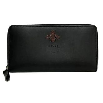 Gucci Portefeuille long zipp&eacute; en cuir Animalier Pre-owned - Homme - Pre-owned - Noir - Taille: ONE Size
