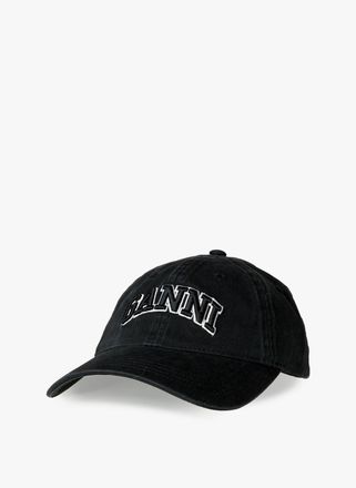 Ganni Casquette en coton &agrave; logo brod&eacute;