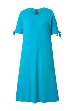 Ulla Popken Midikleid Midikleid &Auml;rmelschlitz A-Linie Rundhals Halbarm