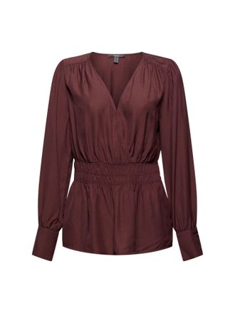 Esprit Damen 111EO1F305 Bluse, 600/BORDEAUX RED, 34