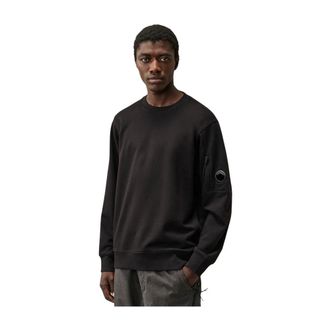 C.P. Company C.p. Company - SweaT-shirt en coton &agrave; col rond avec lentille NFC - Homme - Sweatshirts et sweats &agrave; capuche - Noir - Taille: S