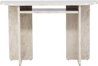 ebuy24 Console aux bords arrondis effet marbre L120cm - Beige - Alesund