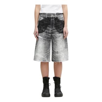 Andersson Bell Denim Shorts mit Spitzeneinsatz - - Shorts - Damen - Schwarzk - W25