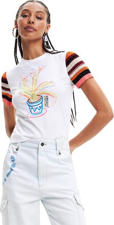 Desigual Womens TS_Jarron 1000 T-Shirt, White, L