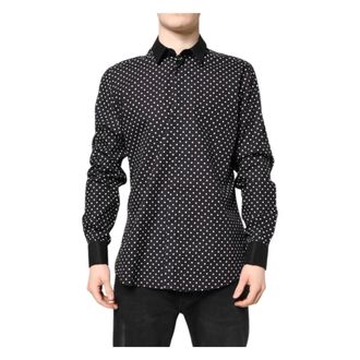 Dolce & Gabbana Homme, Chemises, Noir, Taille: 2XL Chemise formelle &agrave; pois noirs