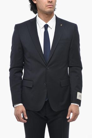 Corneliani CC COLLECTION Jacquard-Anzug aus Schurwolle mit Pattentaschen Corneliani