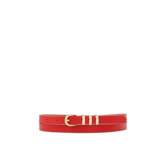 Kazar Schmaler roter G&uuml;rtel mit Metallschlaufen - - Accessories - Damen - Rot - 90 CM