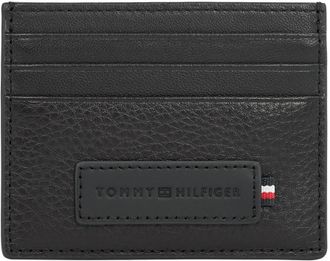 Tommy Hilfiger Herren Kartenetui Premium Holder aus Leder, Schwarz (Black), Einheitsgröße