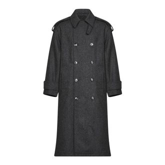 Ami Wolliger Zweireihiger Trenchcoat - - Coats - Herren - Grau - S