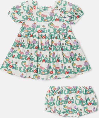 Stella McCartney Stella Vine Print Dress and Bloomers Set, Woman, Ivory/Multicolour, Size: 3m