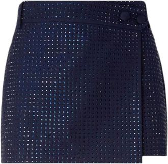 Pinko Pinko - Minijupe portefeuille &agrave; strass - Femme - Jupes - Bleu - Taille: 40 FR