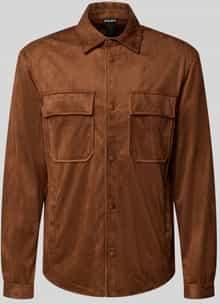 Antony Morato Regular Fit Hemdjacke in Leder-Optik Modell Dakar