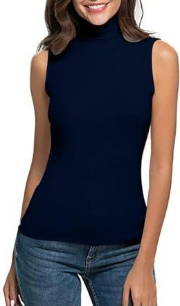 Generic T-shirt pour femme sans manches et haut d&eacute;bardeur pour femme en coton noir T-shirt respirant Gilet d&eacute;t&eacute; sans manches Cami Top Slim Fit D&eacute;bardeur stret